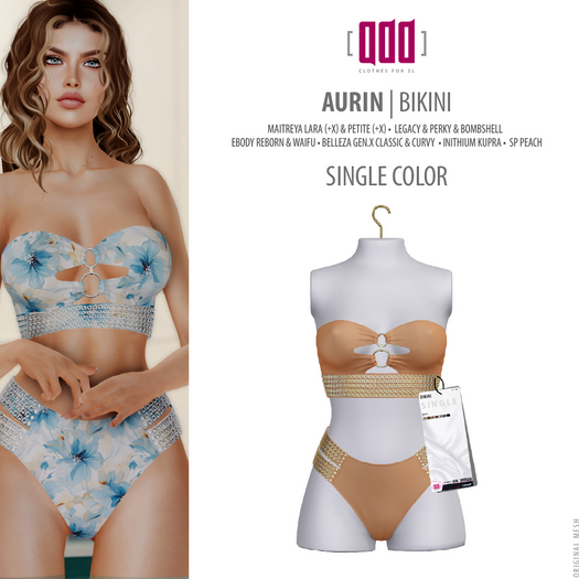 Second Life Marketplace - [ADD] Aurin Bikini - Beige